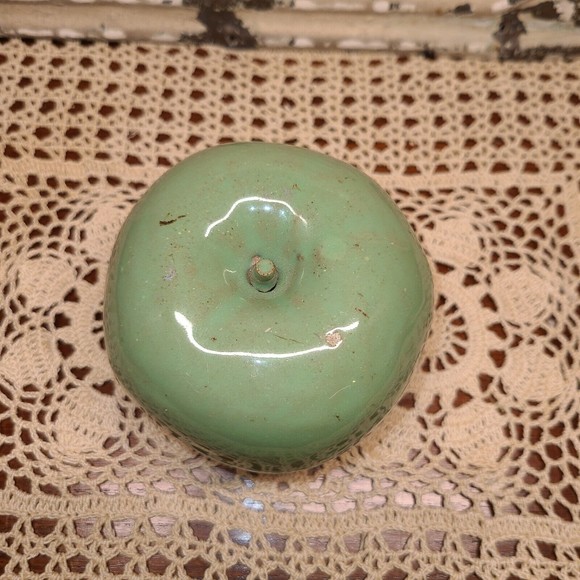 Unmarked | Art | Drip Glaze Green Apple Heavy Art Pottery Paperweight ...